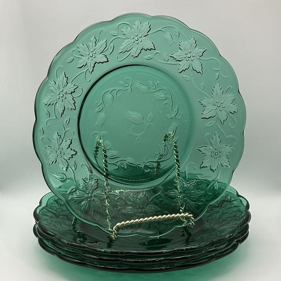 Princess House | Dining | 4 Princess House Emerald Green Fantasia ...